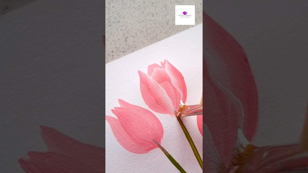 Beautiful Tulips easy Painting #artvideo #flowerpainting #artwork #viral #arttutorial