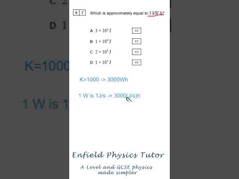 Kilowatt hours - AQA Paper 1 2021 question 7 - quick and easy.