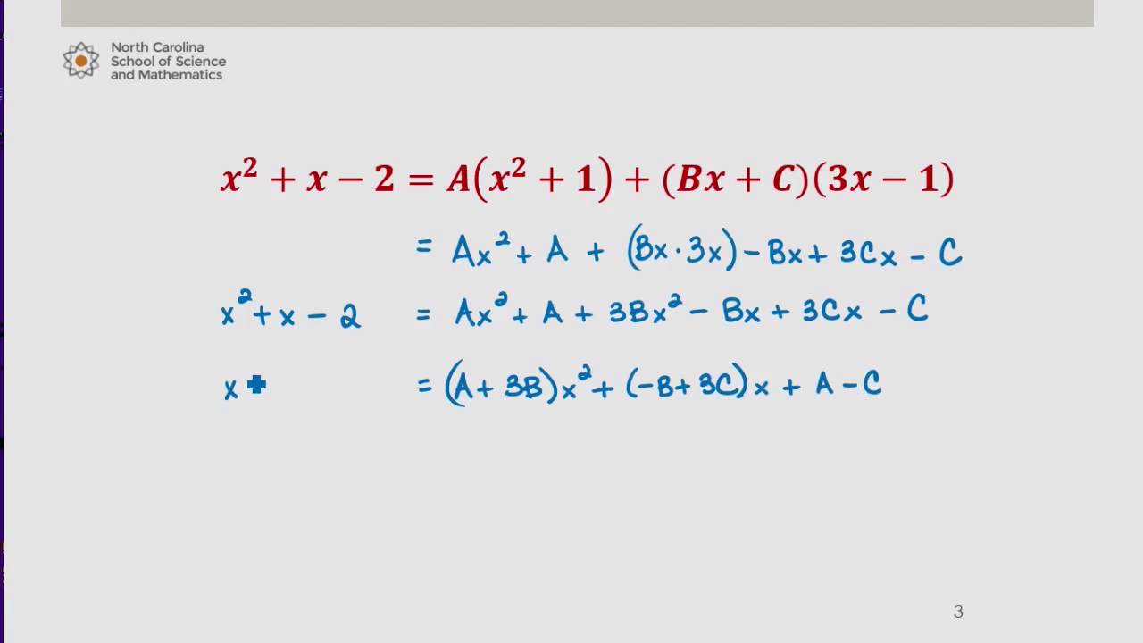 Applying the Method of Partial Fractions Example #3