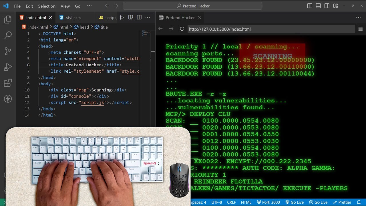 ASMR Coding-Pretend Hacker Javascript- No Talking