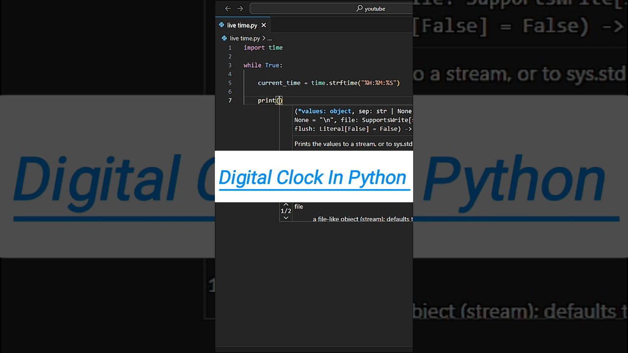 Beginner to Pro Hack 🔥 | Build Digital Clock in Python #shorts