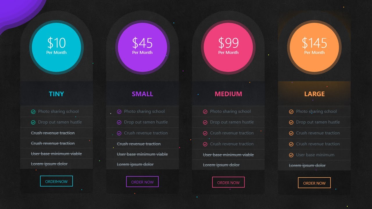Pricing Table Design With Bootstrap
