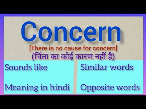 Concern | चिंता | Meaning in Hindi | New Words | The Vocabulary