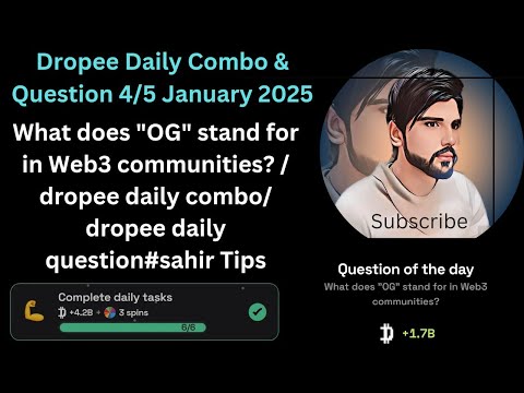 What does "OG" stand for in Web3 communities? / dropee daily combo/ dropee daily question#sahir Tips