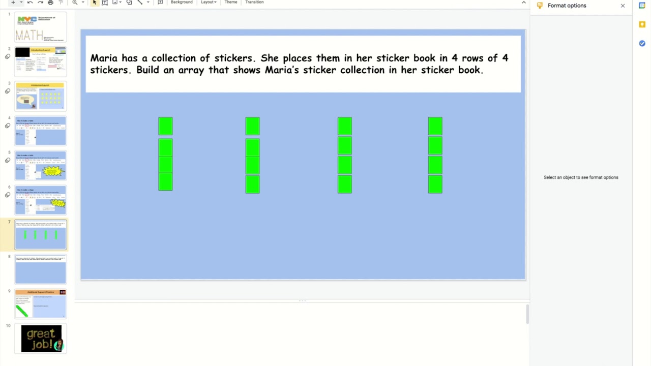 How To Create Arrays in Different Ways Using Google Slides