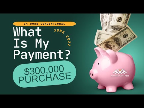 Mortgage Payment Example - $300,000 Purchase at 3% Down at 6% interest rate