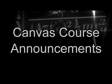 Canvas Course Announcements | Canvas Tutorials