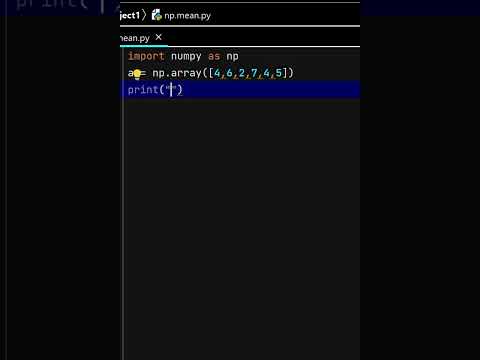 mean function of numpy in python