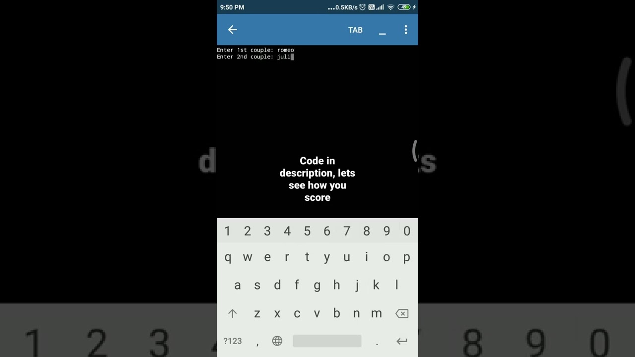 Easy Love❤️Calculator, #Python, #shorts, #Beginner, #Couples, #code, #programming, #pydroid,#lovers,
