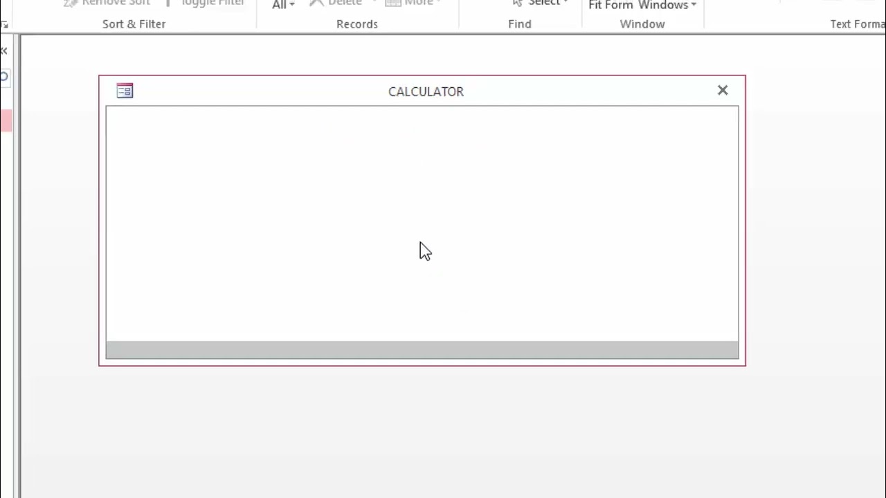 Design a Calculator using VBA Coding in MS Access