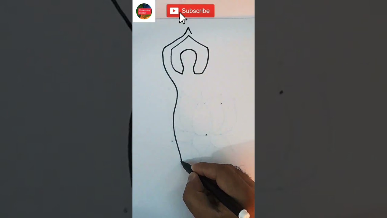 Yoga drawing (very easy) #shorts #ashortaday Canvassing Passion