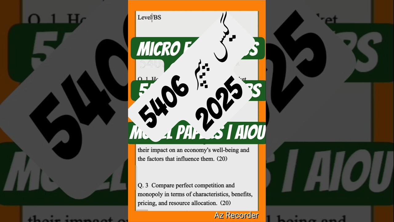 Micro Economics Code No. 5406 Past Papers and Model Papers |guess paper2025