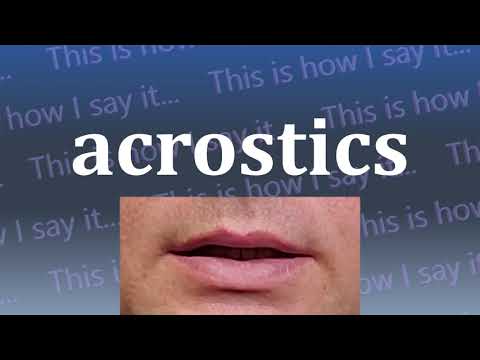 This is How I Say...acrostics