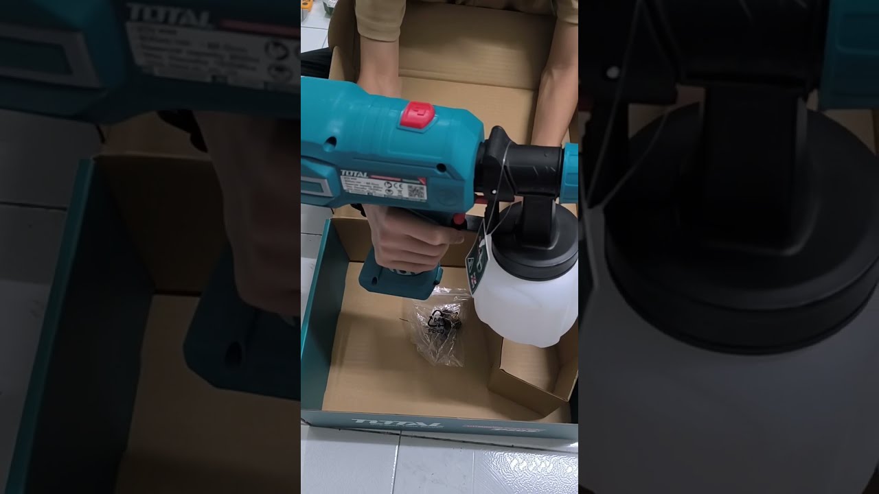 TOTAL TOOLS P20S Cordless Spray Gun Unboxing.