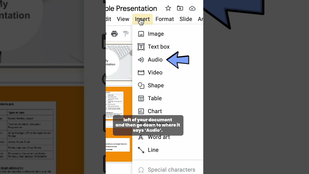 How to Insert Audio/Music into Google Slides