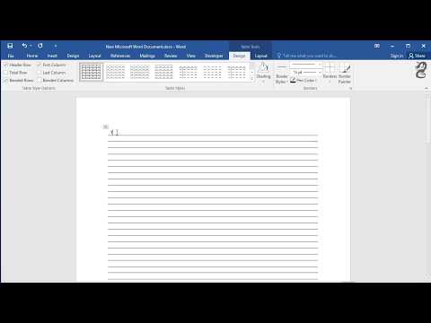 How to create lined paper in Word