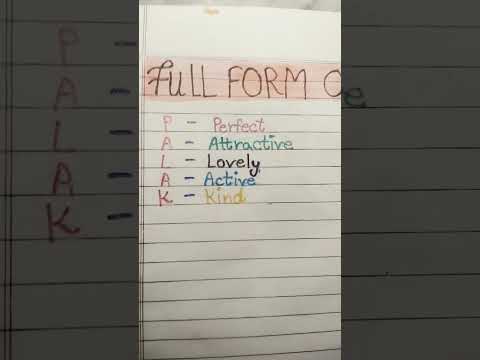 FULL FORM OF NAME PALAK ❤️❤️