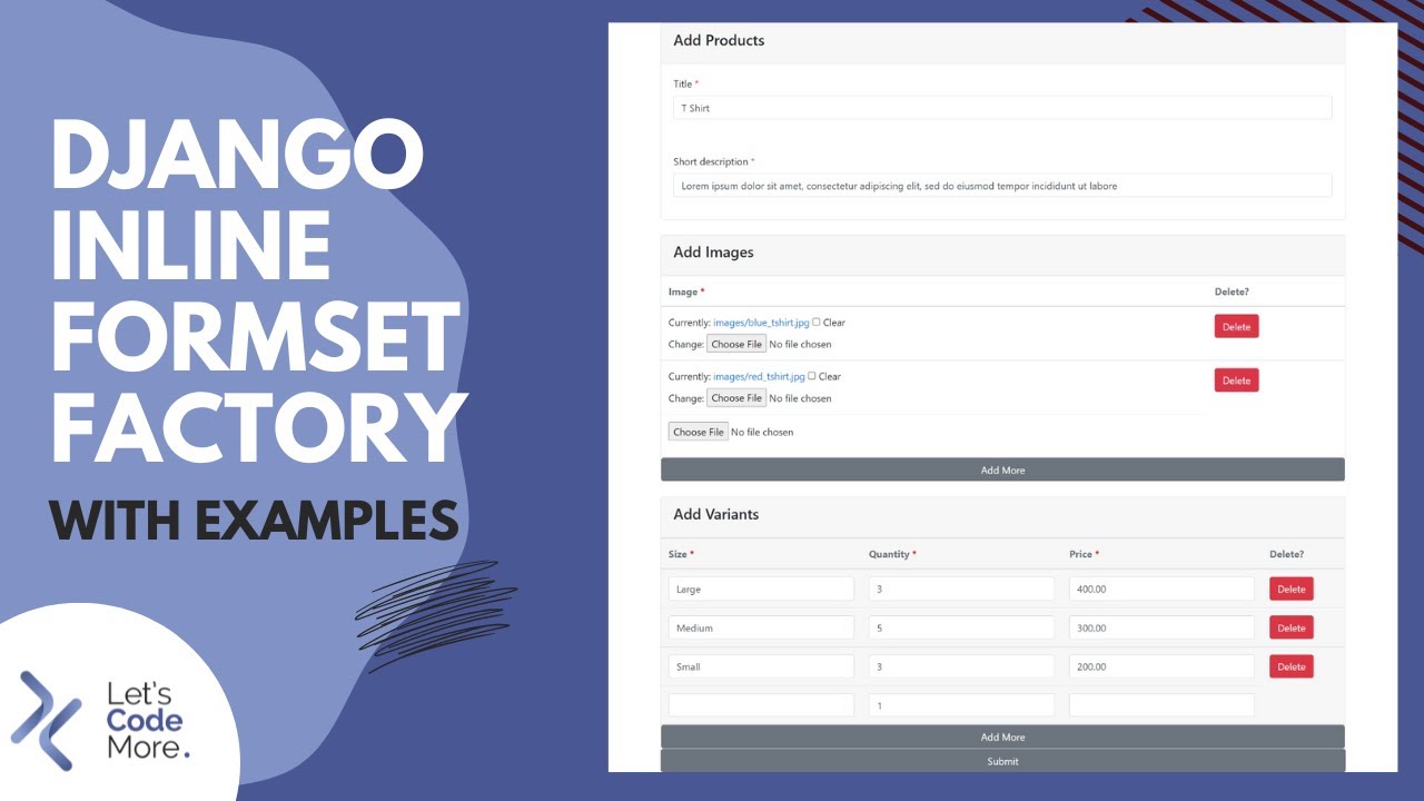 Django Inline Formset Factory with Examples.