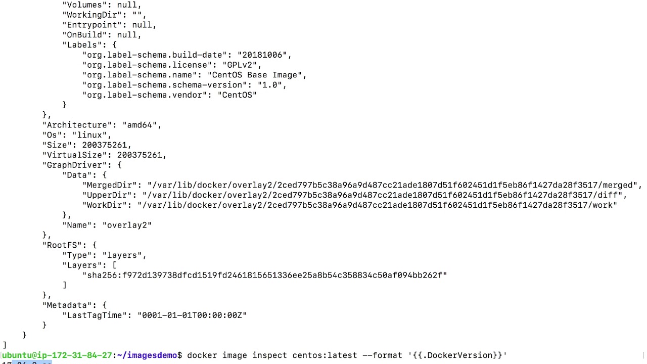 Docker Image Inspect Command