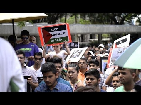 Pro-Palestinian rally in Hong Kong as Gaza death toll climbs