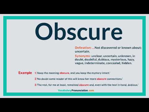 How to Pronounce OBSCURE l Definition and Synonyms of OBSCURE by vocabularypronunciation com