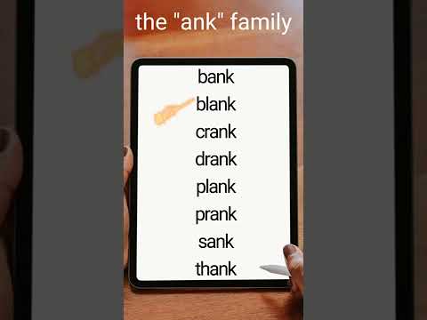⚡LEARN ENGLISH FAST|| WORD FAMILIES|| THE "ank" FAMILY⚡