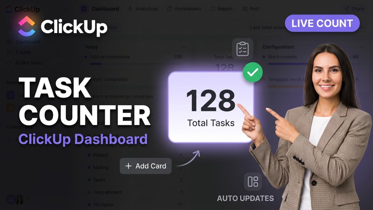 How to Add a Task Counter to a ClickUp Dashboard