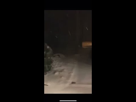 Snow falling in Blowing Rock, North Carolina