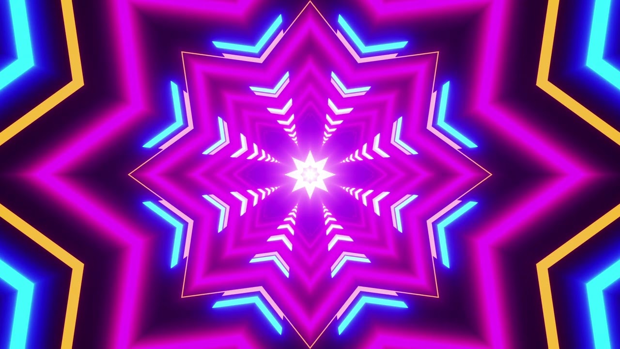 10 Hour - VJ LOOP NEON RAINBOW color Abstract Background- live wallpaper windows 11 - 4k Screensaver