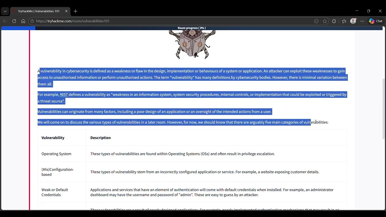 Vulnerabilities 101|| Tryhackme Walkthrough || THM