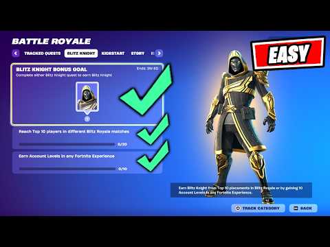 How to EASILY Earn Account Levels, Play Blitz Royale & Reach Top 10 to UNLOCK Blitz Knight Fortnite