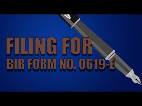 How to fill up BIR FORM no. 0619-E