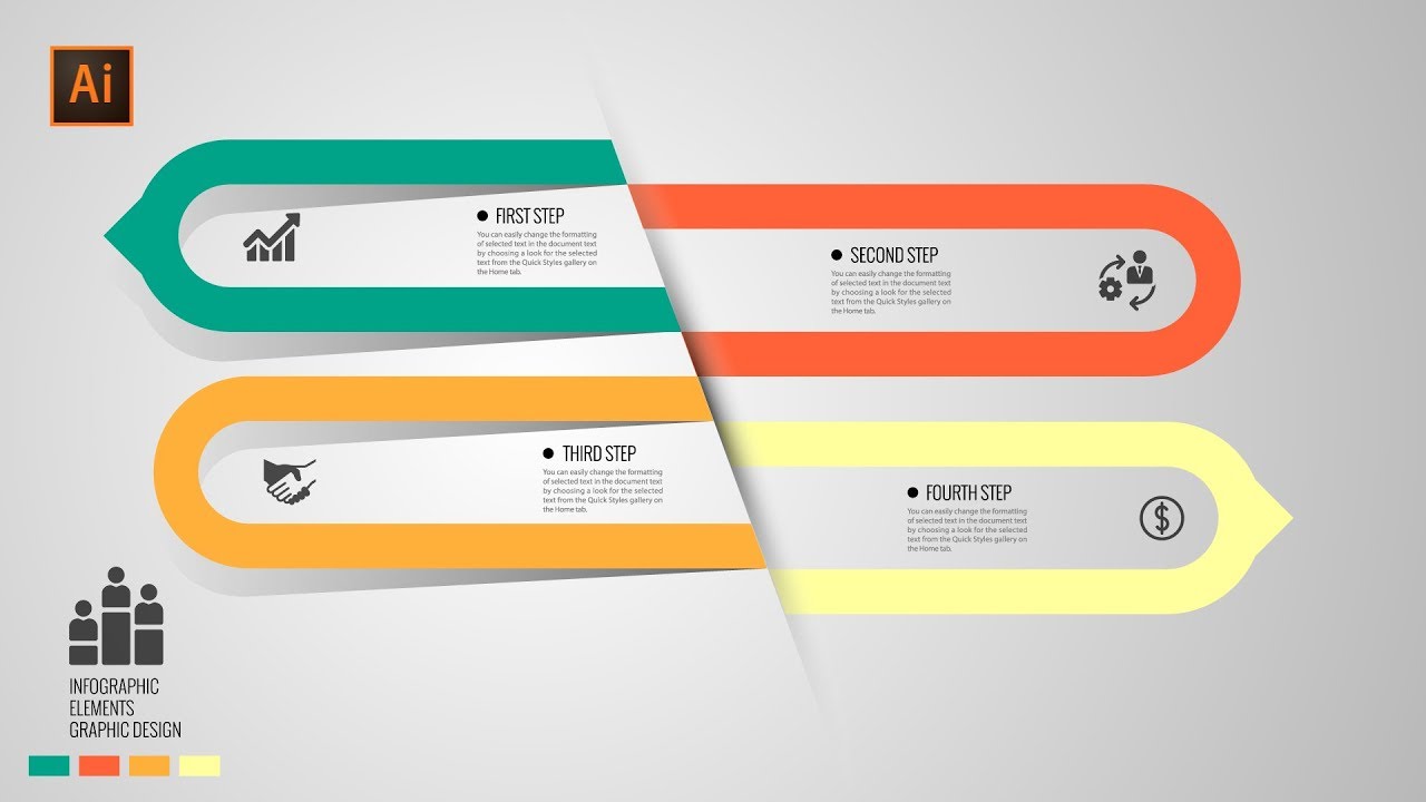 Free Modern Design Infographic Template Illustrator Cc Tutorial