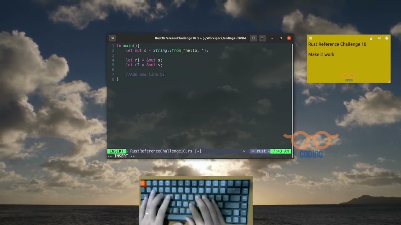 Learning Rust Programming - Reference - Challenge 10 #coding #asmr #programming #rust