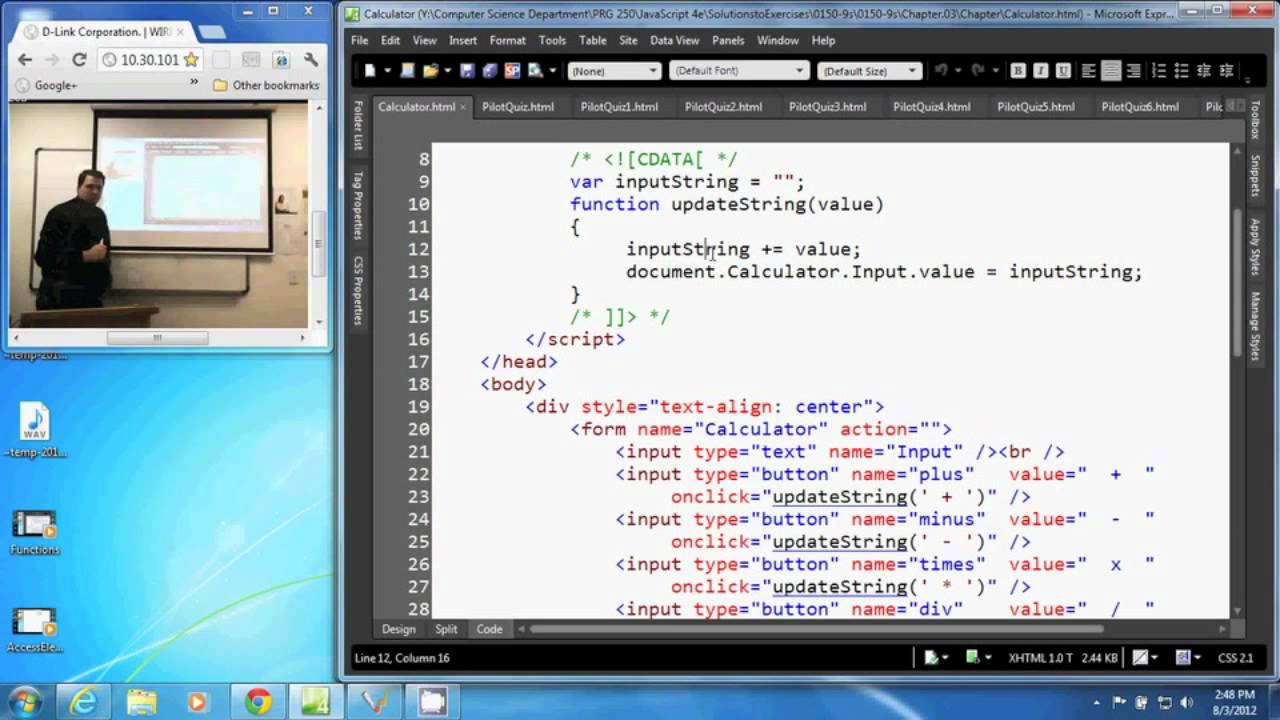 JavaScript Function Call From HTML Tag