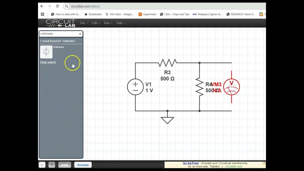 Online EC circuit simulation using Circuitlab