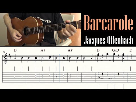 BARCAROLE | OFFENBACH | Guitar Lesson | Tutorial | Sheet Music & TABs