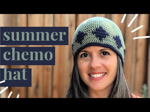 How to Crochet a Summer Chemo Hat Pattern With Diamond Motif Color Changes Video Tutorial Women Size