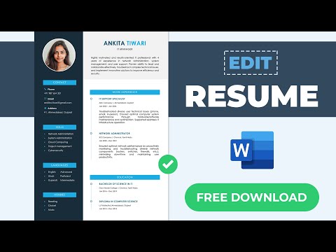 How to Edit Resume in Word | Free CV Template Word | Modern Resume Template