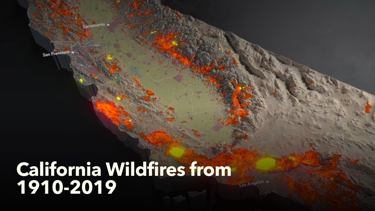 Animated Maps: California Wildfires from 1910-2019