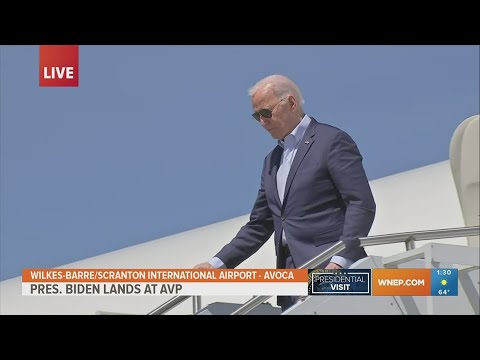 President Biden arrives for Scranton campaign visit