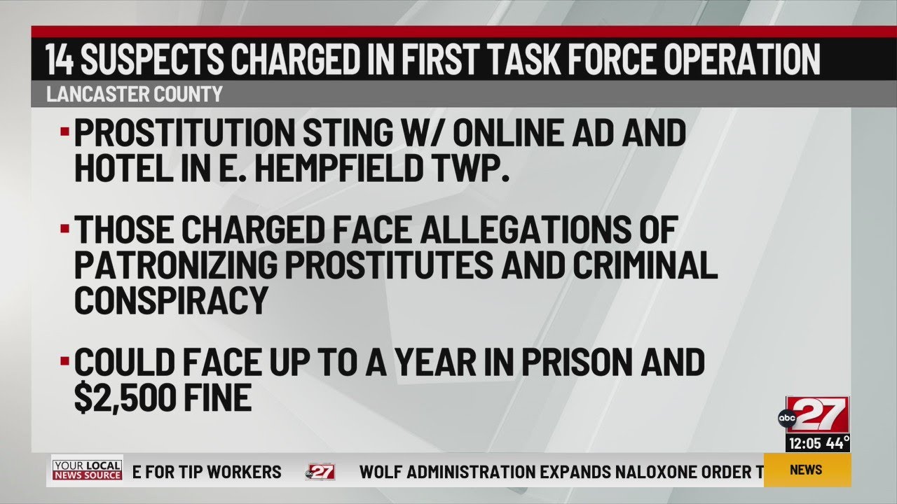 14 men arrested in Lancaster County prostitution sting