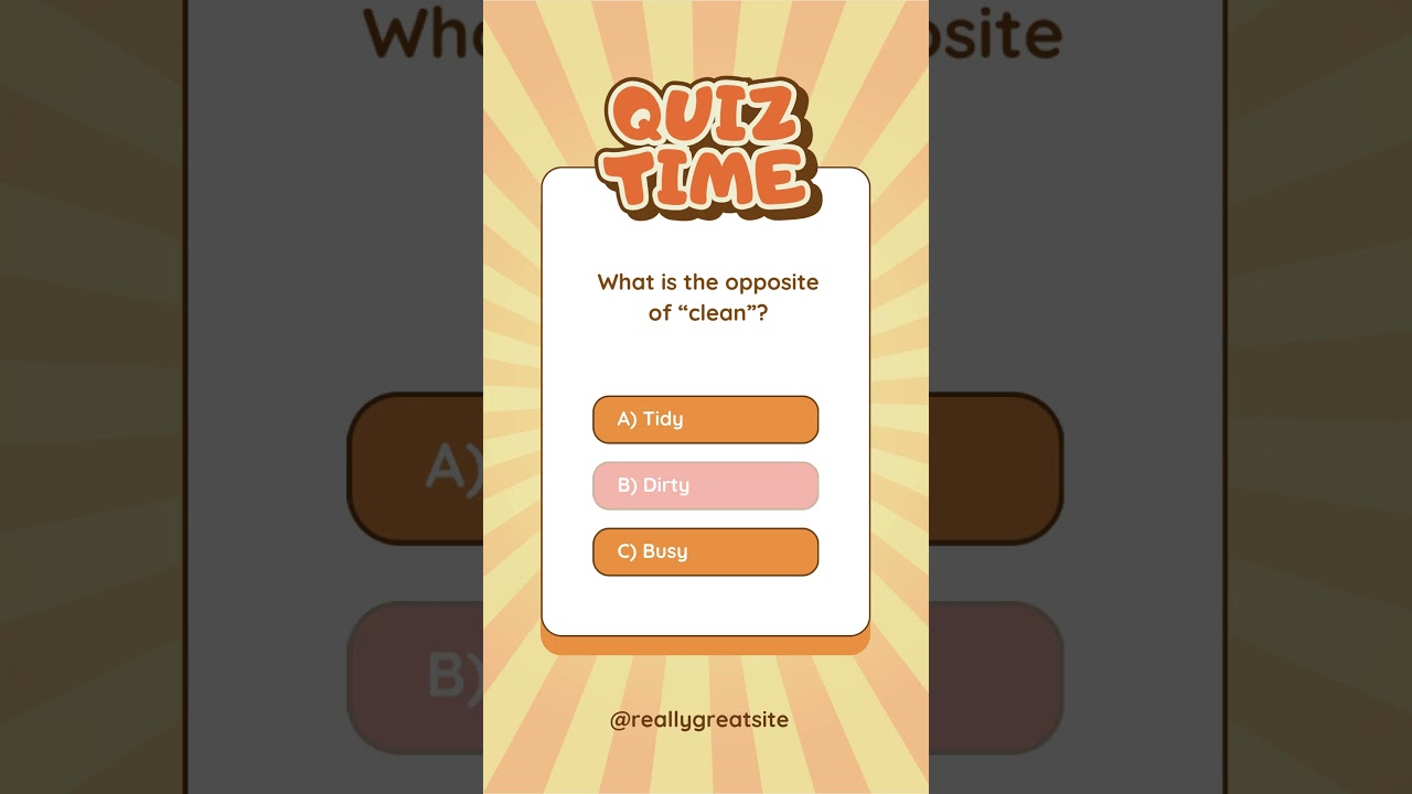 Grammar Quiz - Antonym (movers level) #quiz #games #test #cambridgeenglish #engishteacher