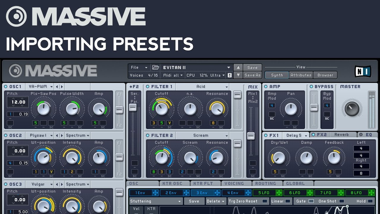Native Instruments Massive Tutorial: How to Import Presets