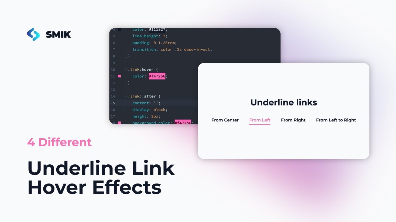 Underline Link Hover Effect, 4 Styles | CSS