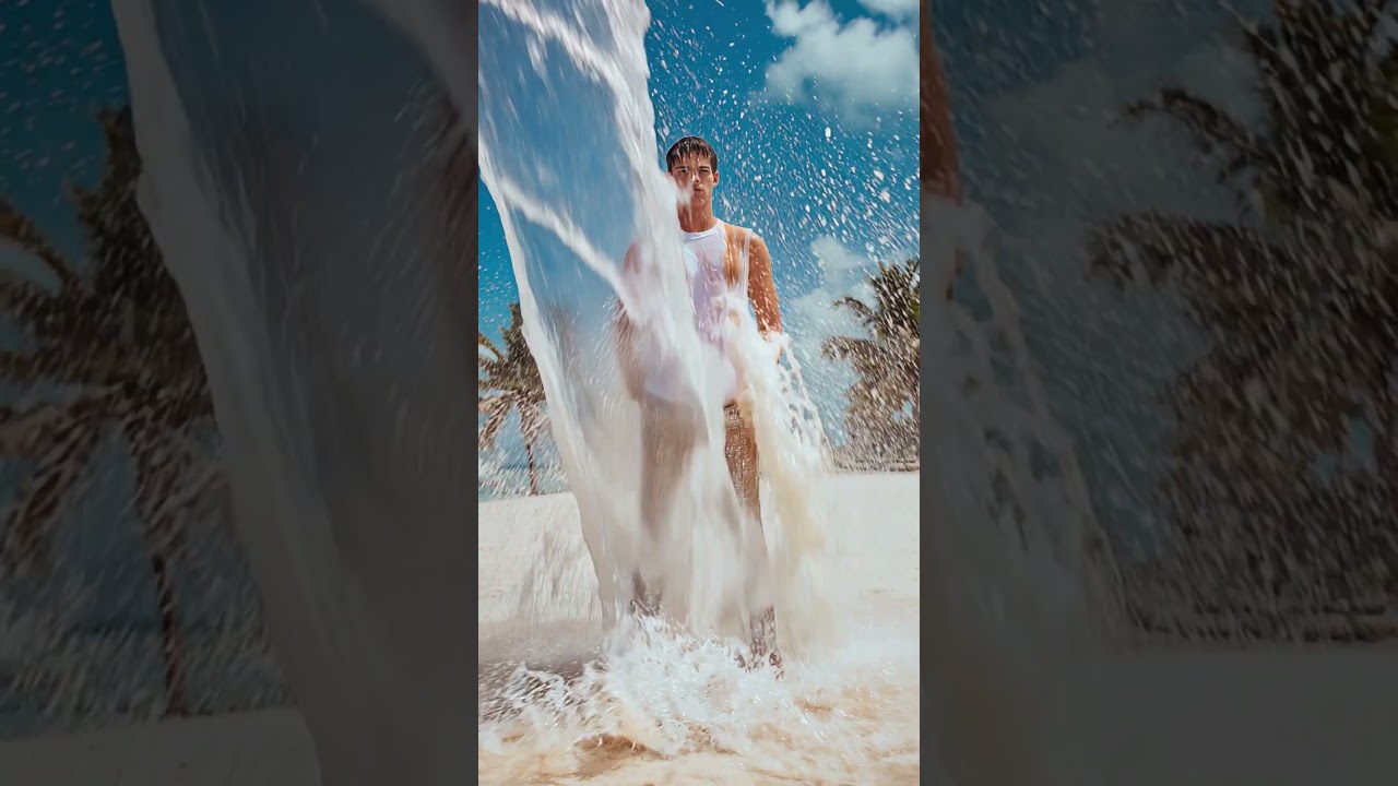 SPLASH Effect on BEACH | AI Magical Transformation! #Shorts