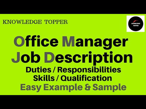 Office Manager Job Description | Office Manager Duties and Responsibilities | Office Manager Resume