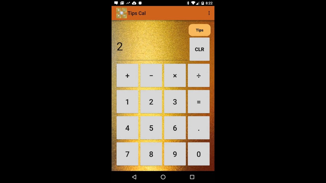 A simple calculator app with Tips golden