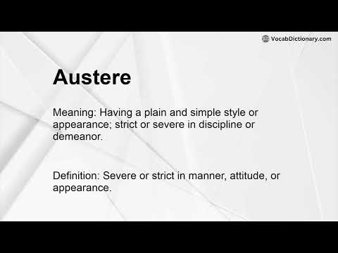 Austere Meaning