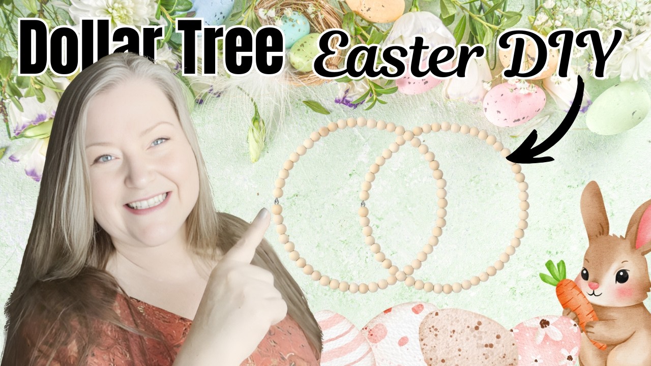 The Cutest Dollar Tree Easter DIY ~ A Wood Bead Wreath Craft